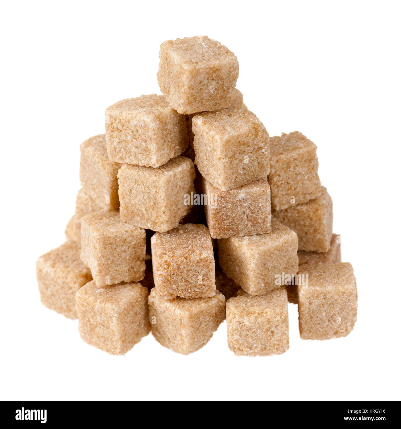 Cane sugar cubes on a white background Stock Photo - Alamy