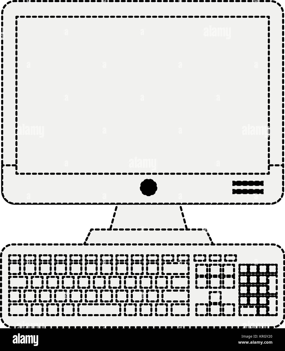 Computer with keyboard Stock Vector Image & Art - Alamy