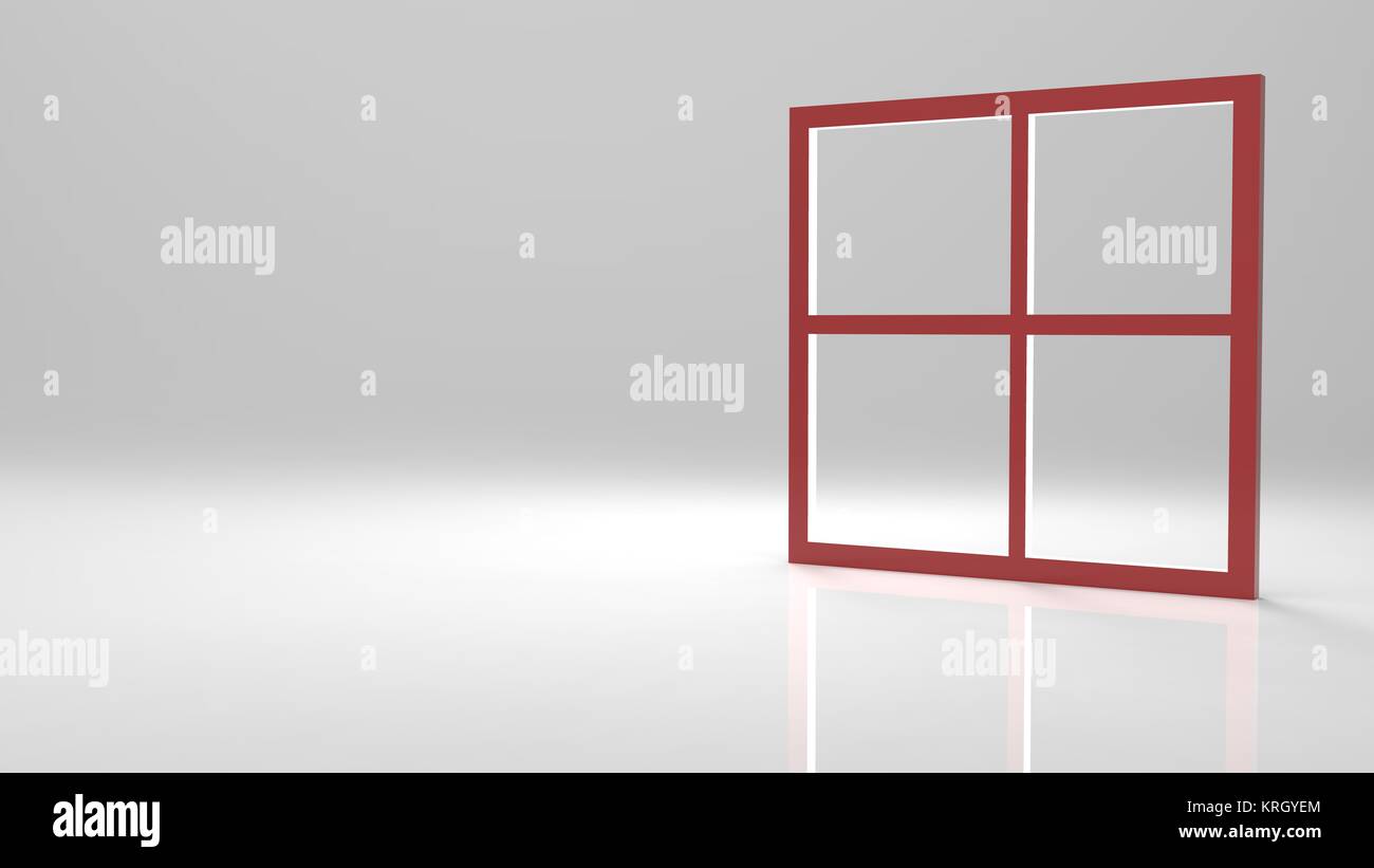 3d rendering abstract blank window frame with nice background color ...