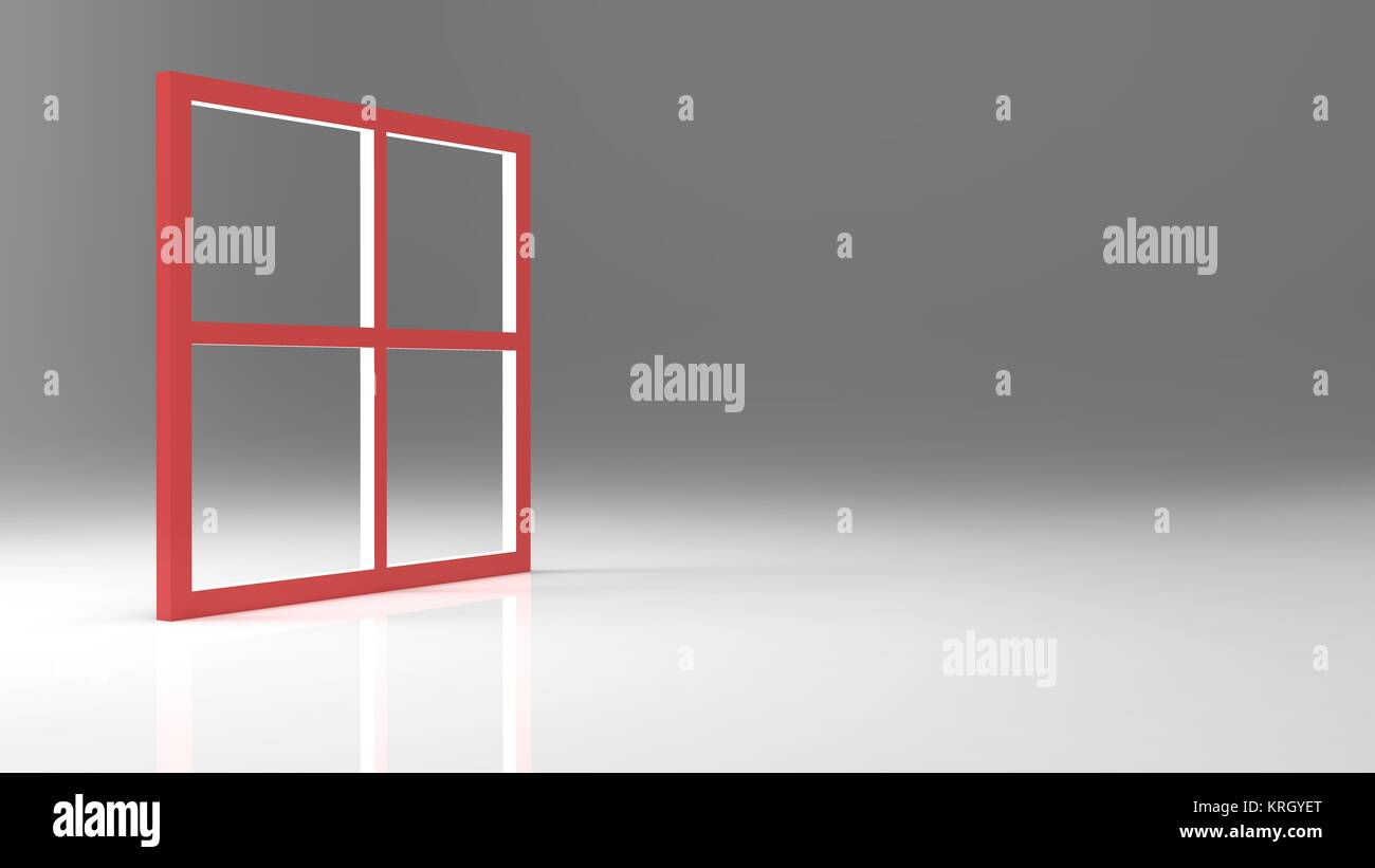 3d rendering abstract blank window frame with nice background color ...