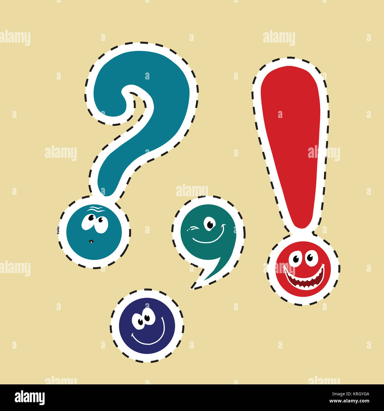 set of funny smiley punctuation Stock Photo - Alamy