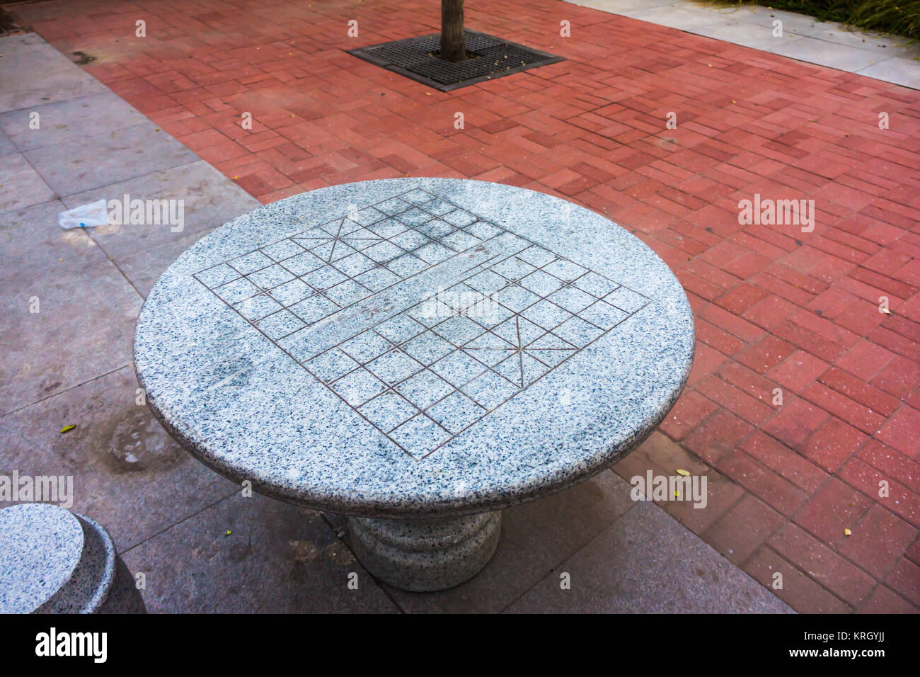 Stone table and chair Stock Photo - Alamy