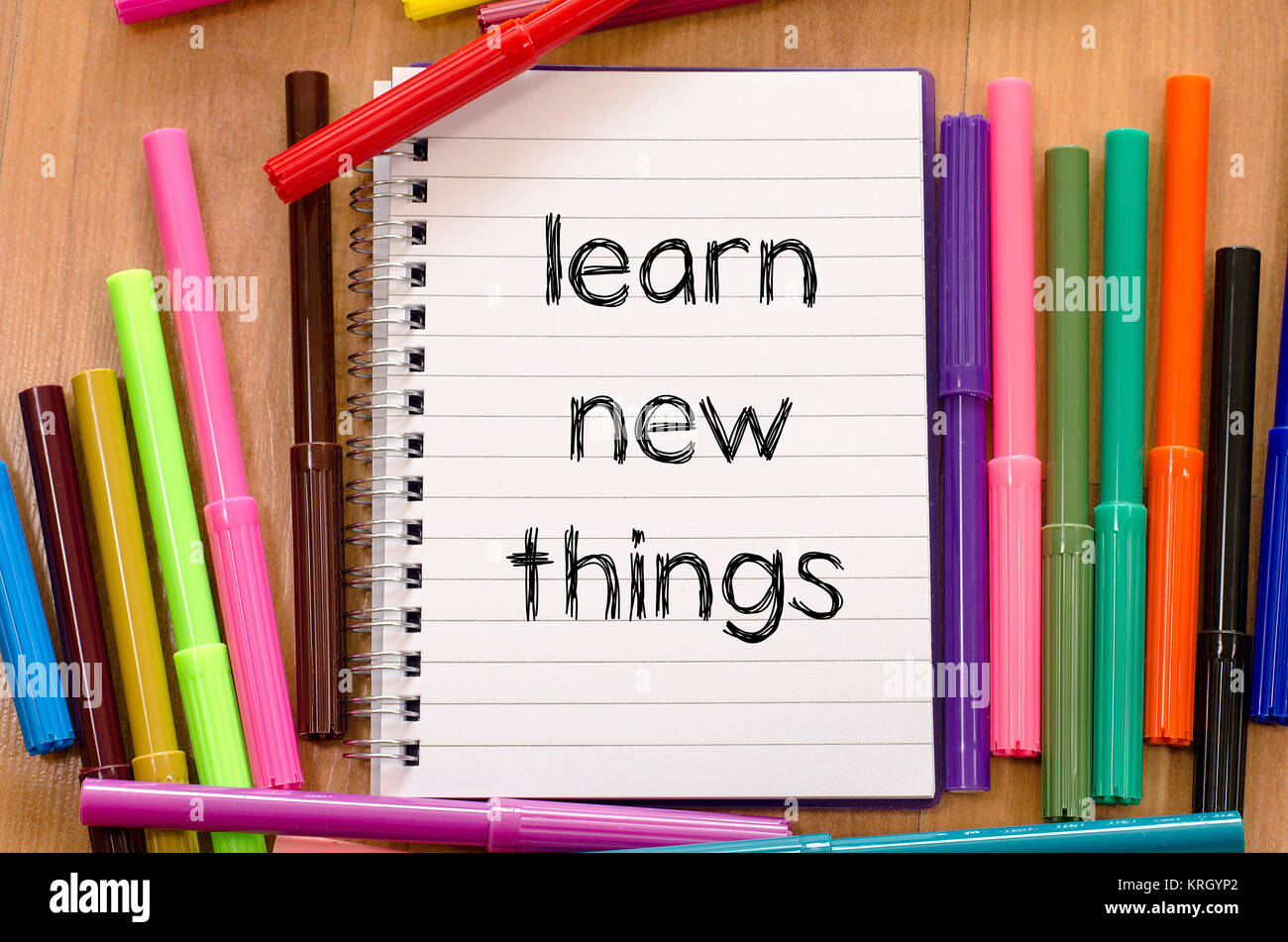 Learn new things text concept Stock Photo - Alamy