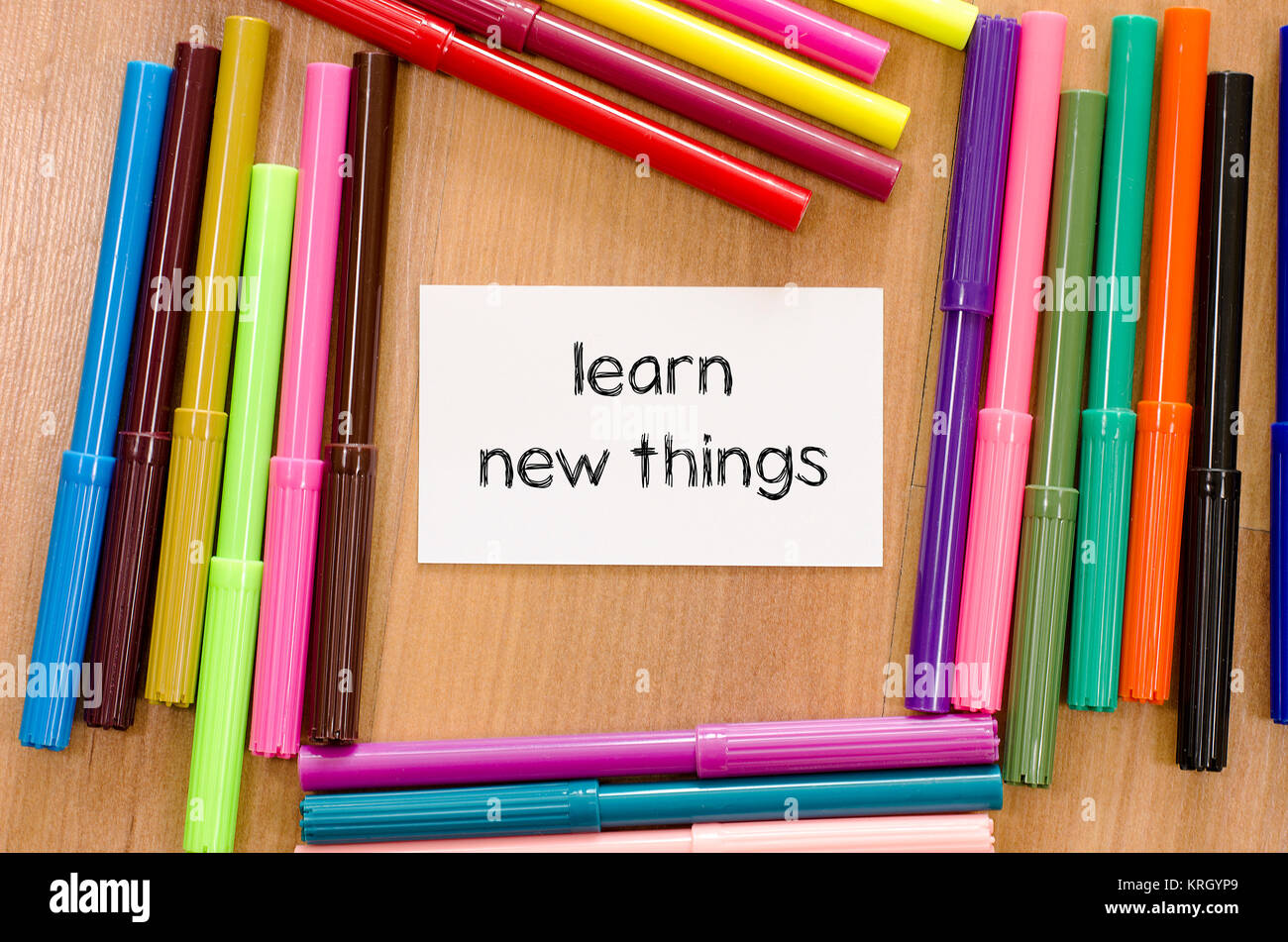 Learn new things text concept Stock Photo - Alamy
