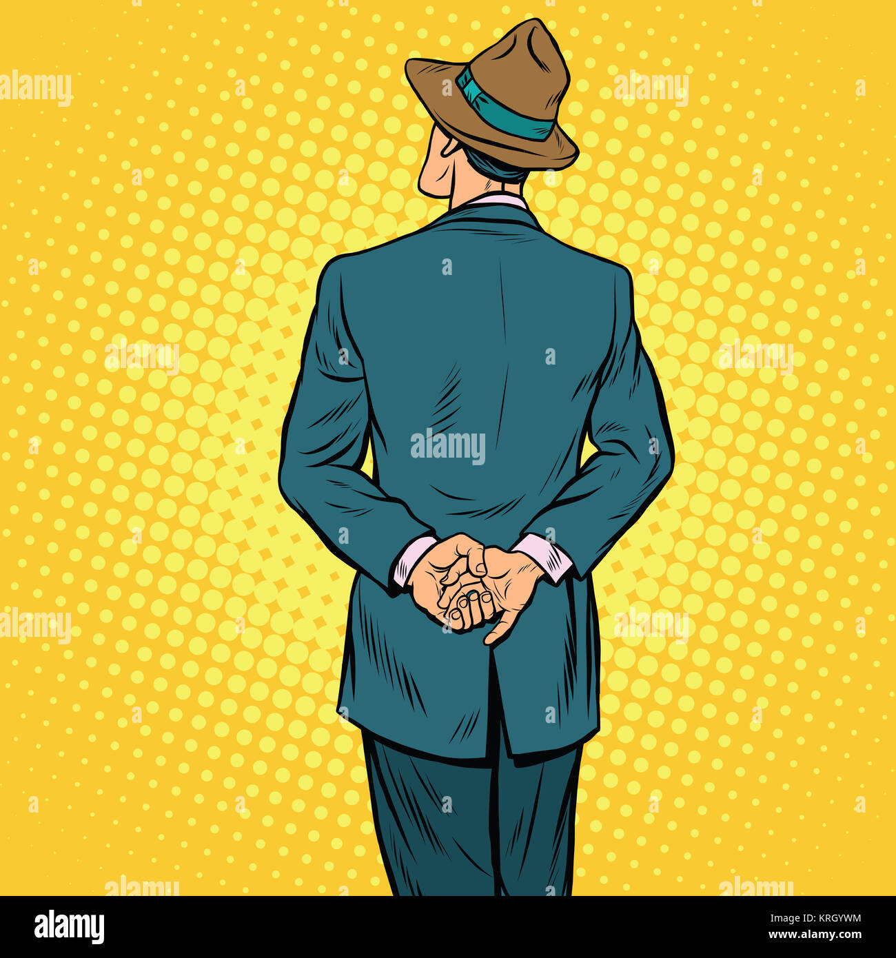 Retro male back Stock Photo - Alamy