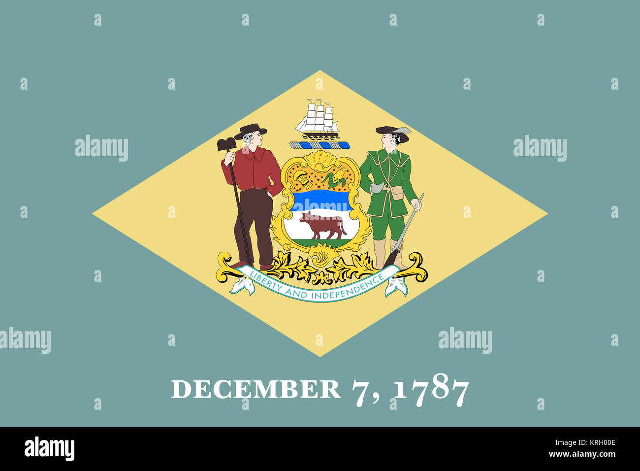 Flag of Delaware correct size color illustration Stock Photo - Alamy