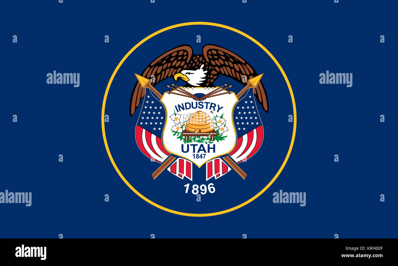 Flag of Utah correct size color illustration Stock Photo - Alamy