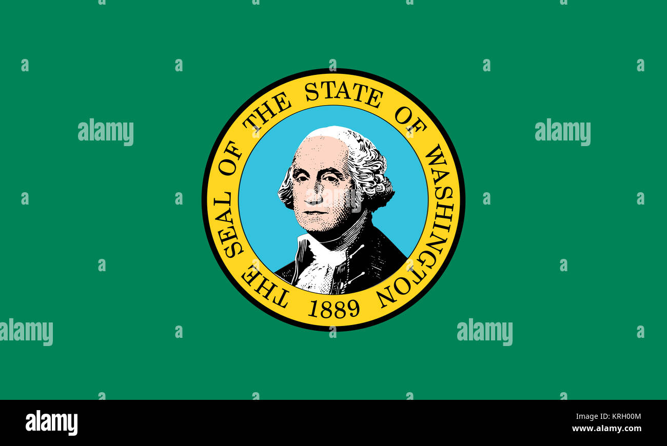 Flag of Washington state correct size illustration Stock Photo - Alamy