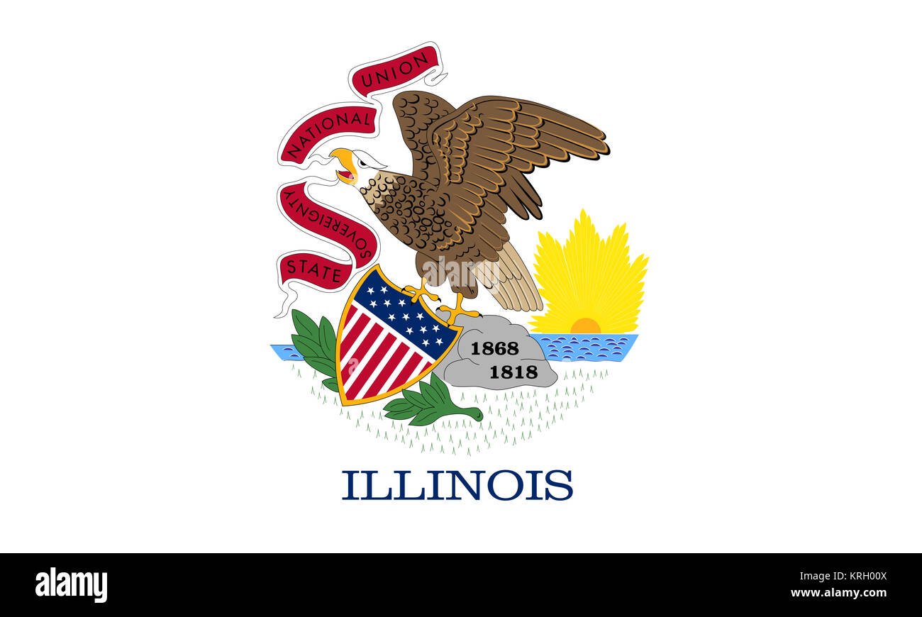 Flag of Illinois correct size color illustration Stock Photo - Alamy