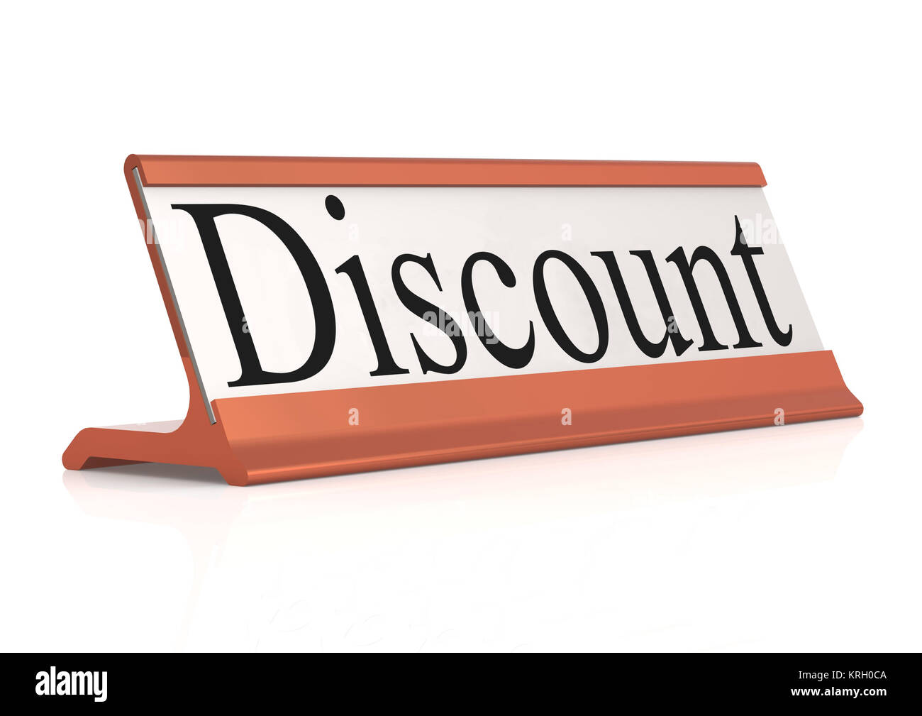 Discount word on table tag Stock Photo - Alamy
