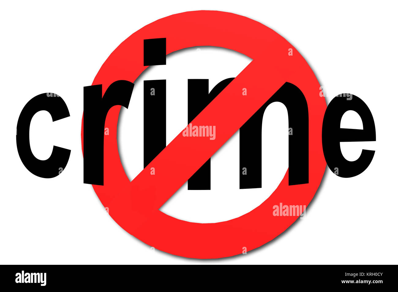 Stop crime sign in red Stock Photo - Alamy