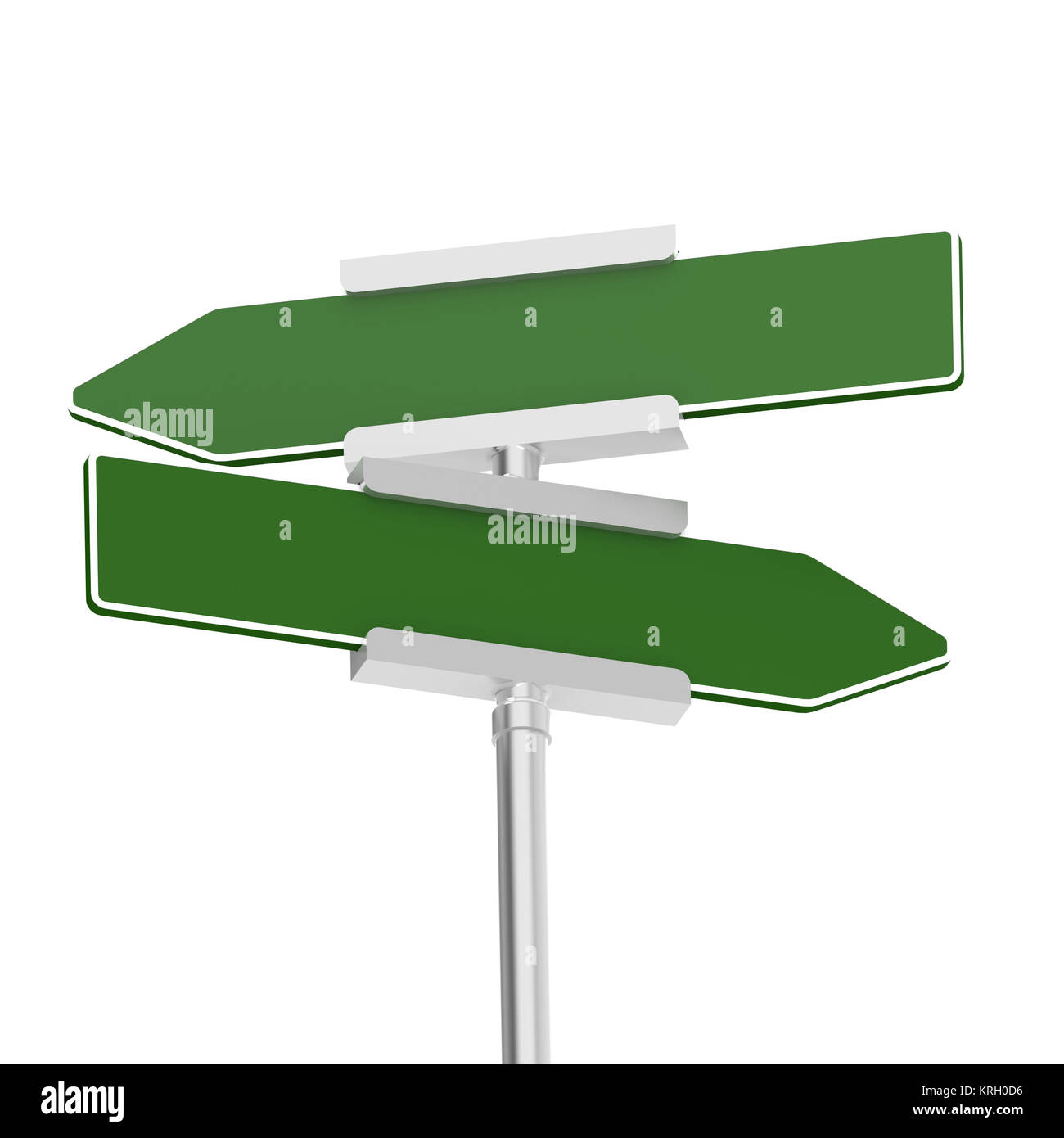 Green signboard with metal pole, isolated with white background Stock ...