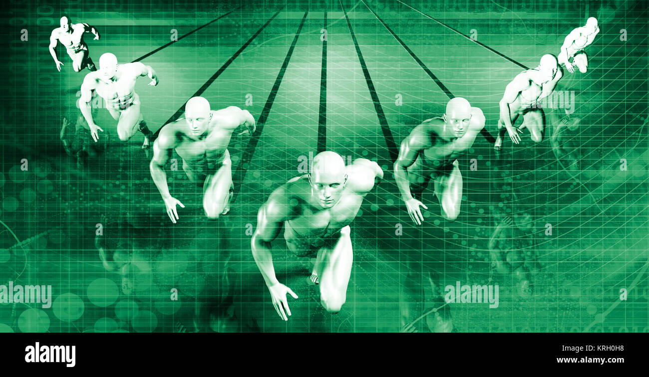 Businessmen Teamwork Running Together Stock Photo - Alamy