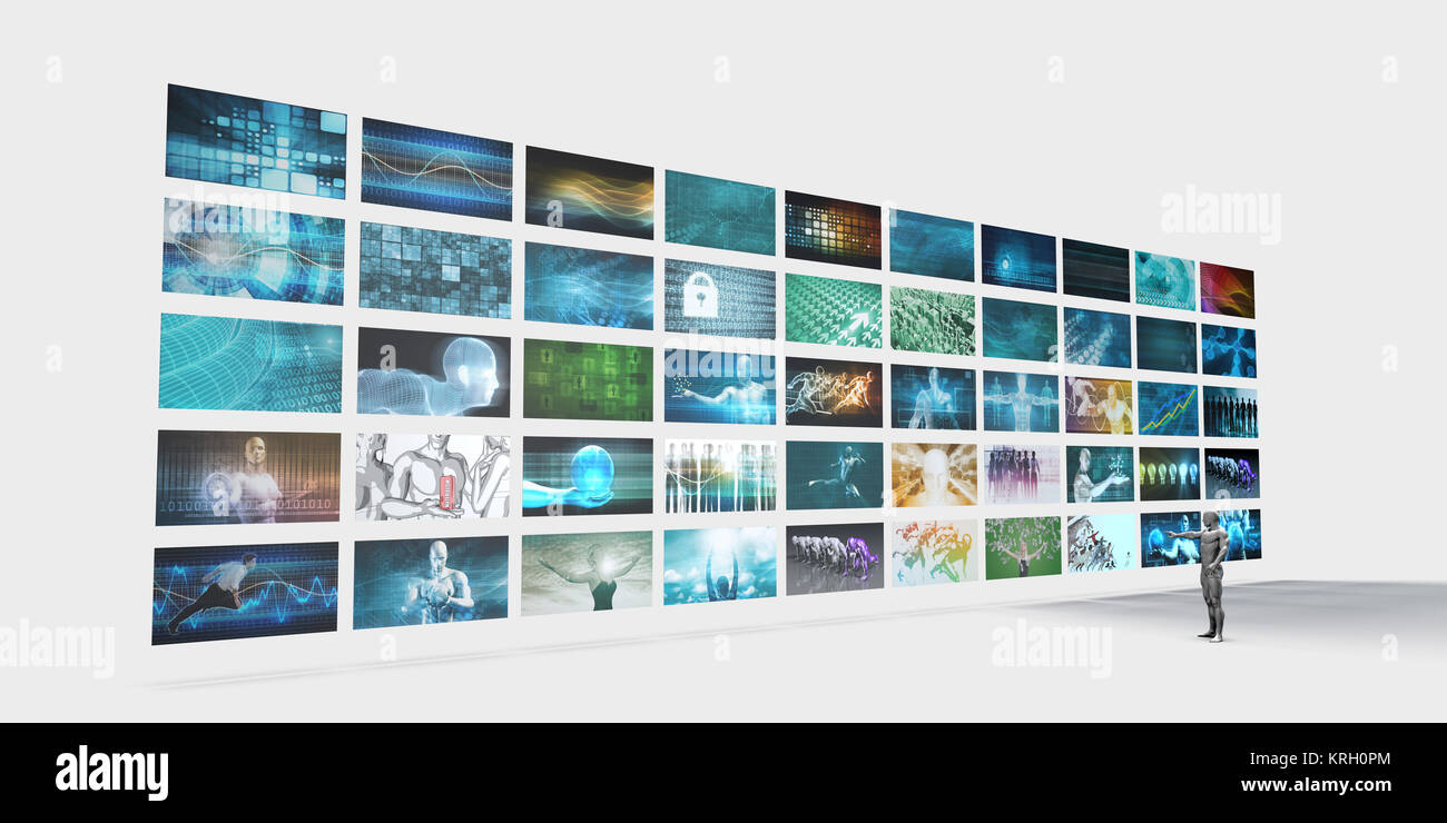 Video Screens Wall Stock Photo - Alamy