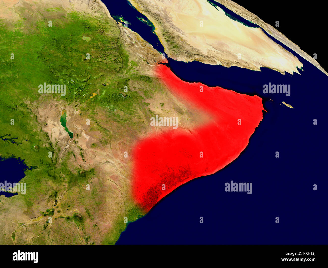Somalia map satellite geography hi-res stock photography and images - Alamy