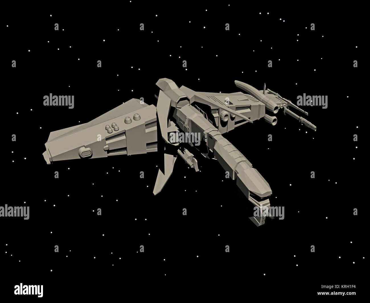 combat spaceship in space Stock Photo - Alamy