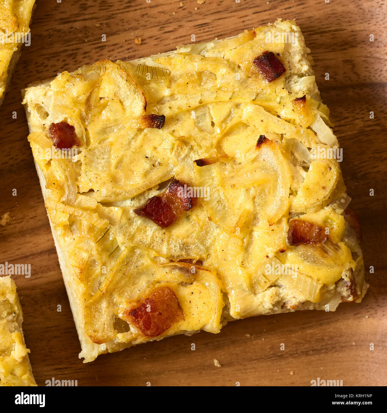 German Zwiebelkuchen Onion Cake Stock Photo - Alamy