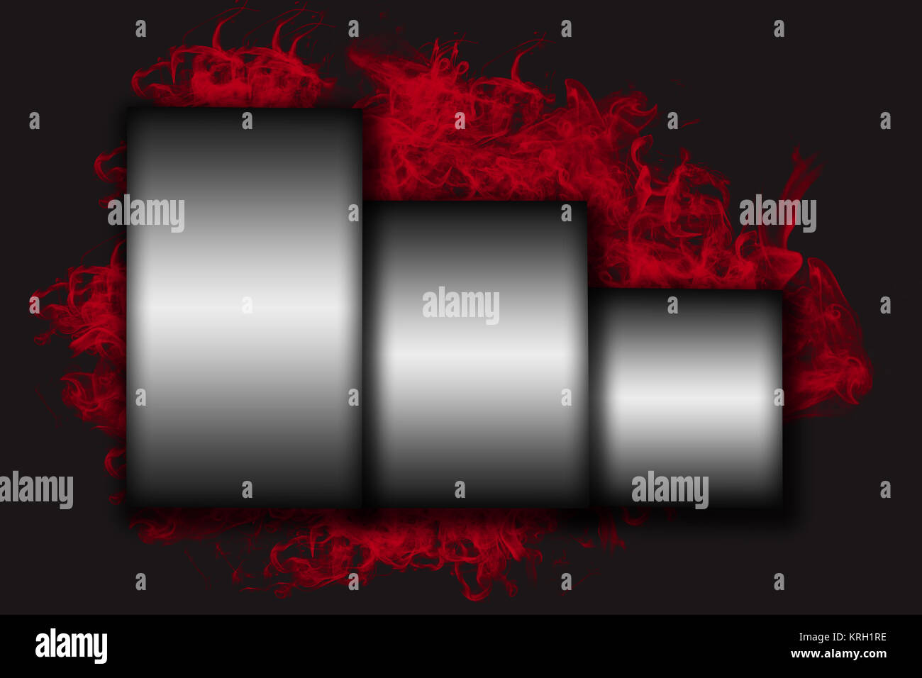 Three metal vertical labels on black background Stock Photo - Alamy