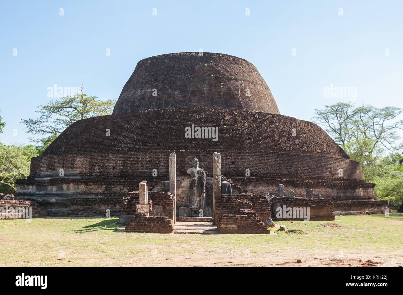 Pabalu Vehera in ancient city of Polonnaruwa, Sri Lanka. This stupa was ...