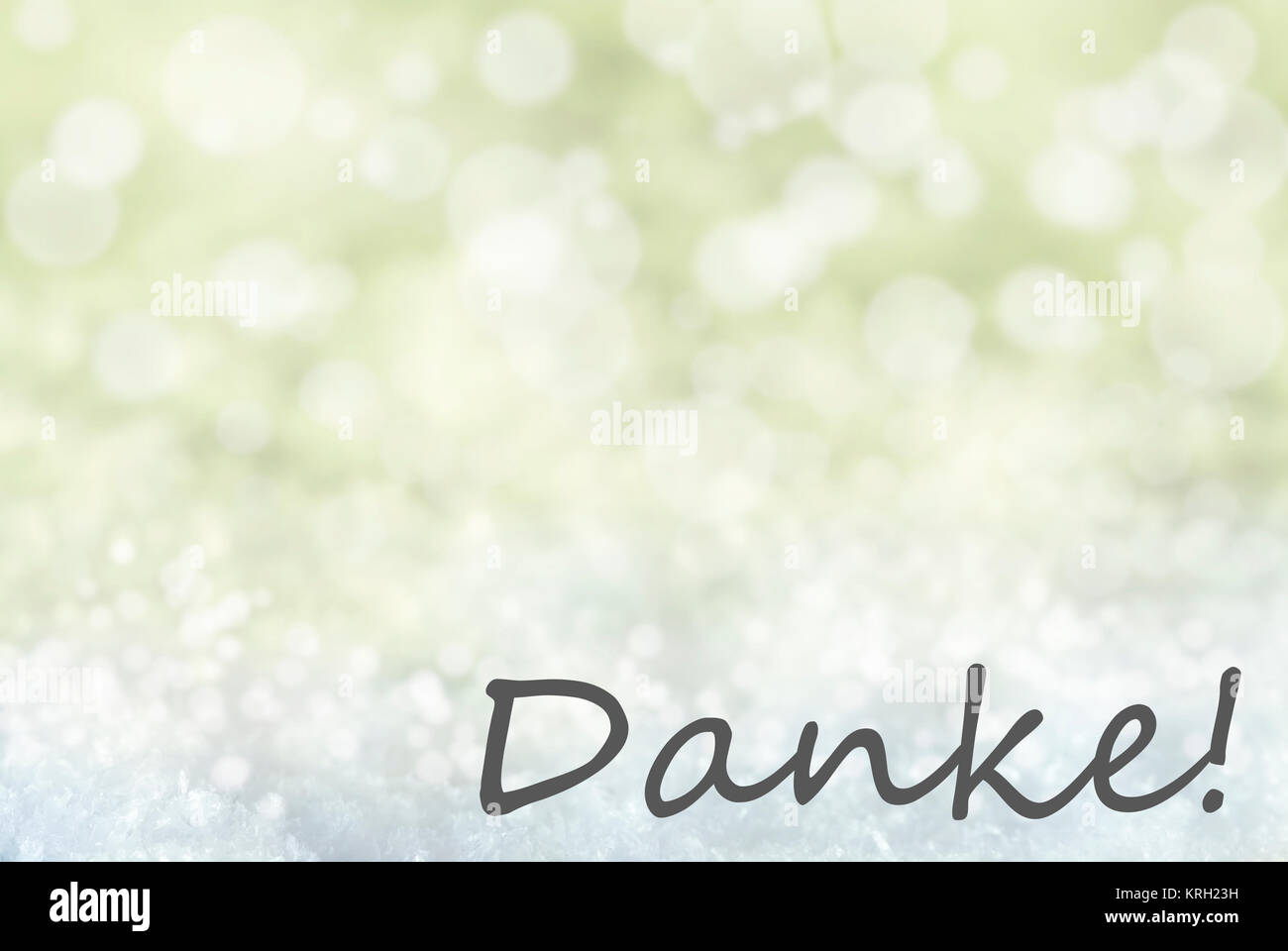 German Text Danke Means Thank You. Golden Bokeh Christmas Background Or Texture With Snow. Copy ...