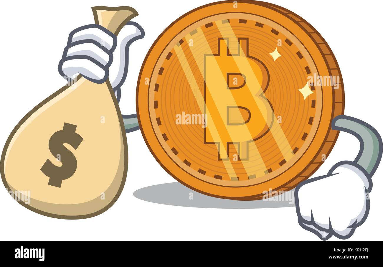 With money bag bitcoin coin character cartoon Stock Vector Image & Art ...