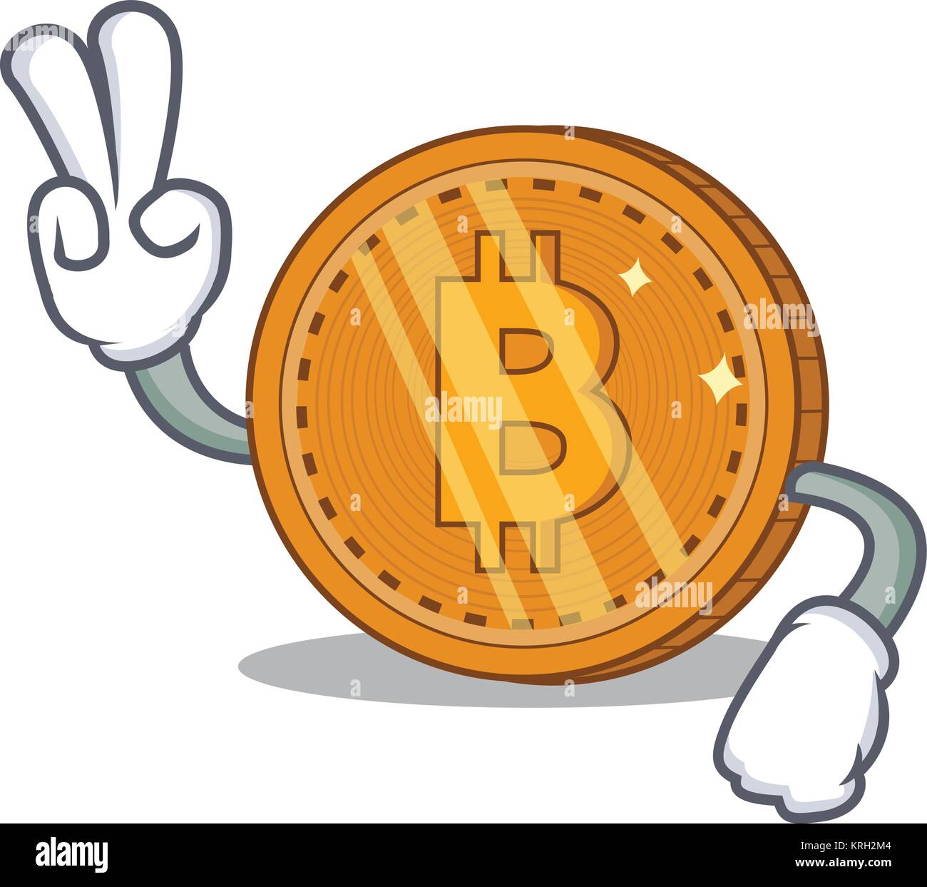Two finger bitcoin coin character cartoon Stock Vector Image & Art - Alamy