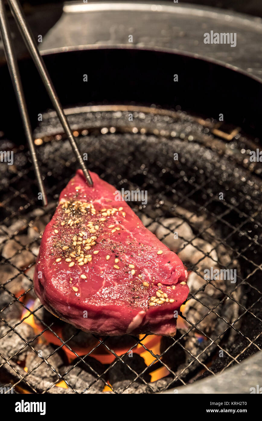 Yakiniku beef grilled Stock Photo - Alamy