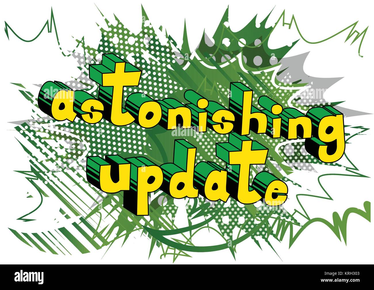 Astonishing Update - Comic book style word on abstract background Stock ...