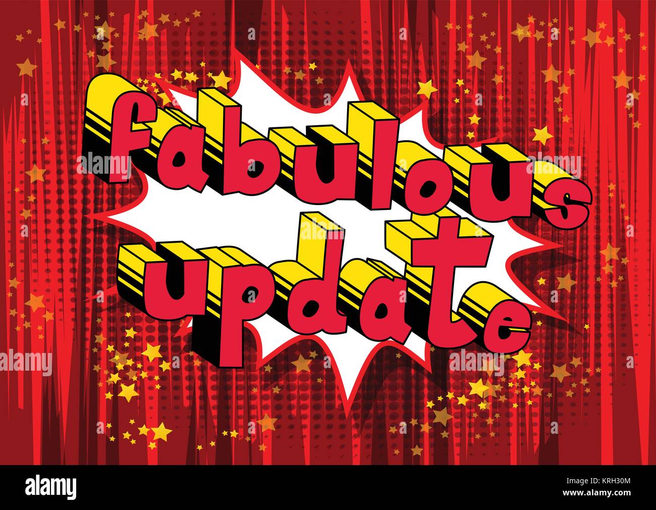 Fabulous Update - Comic book style word on abstract background Stock ...