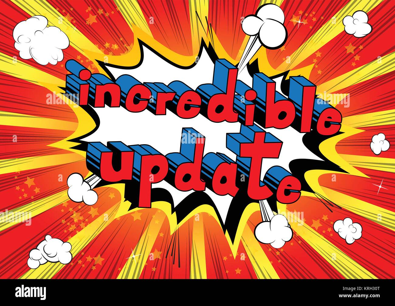 Incredible Update - Comic book style word on abstract background Stock ...