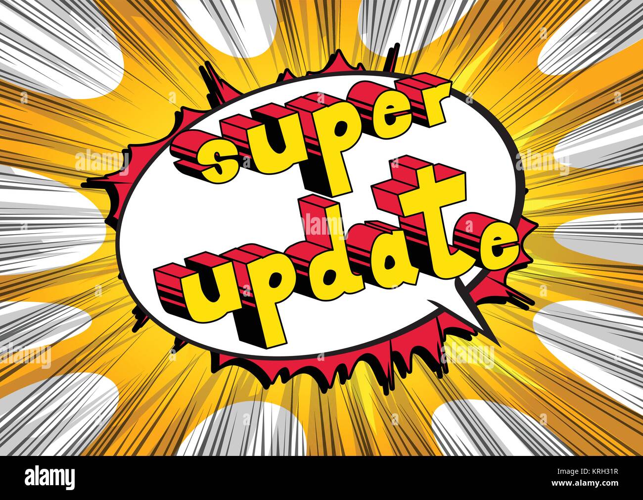 Super Update - Comic book style word on abstract background Stock ...