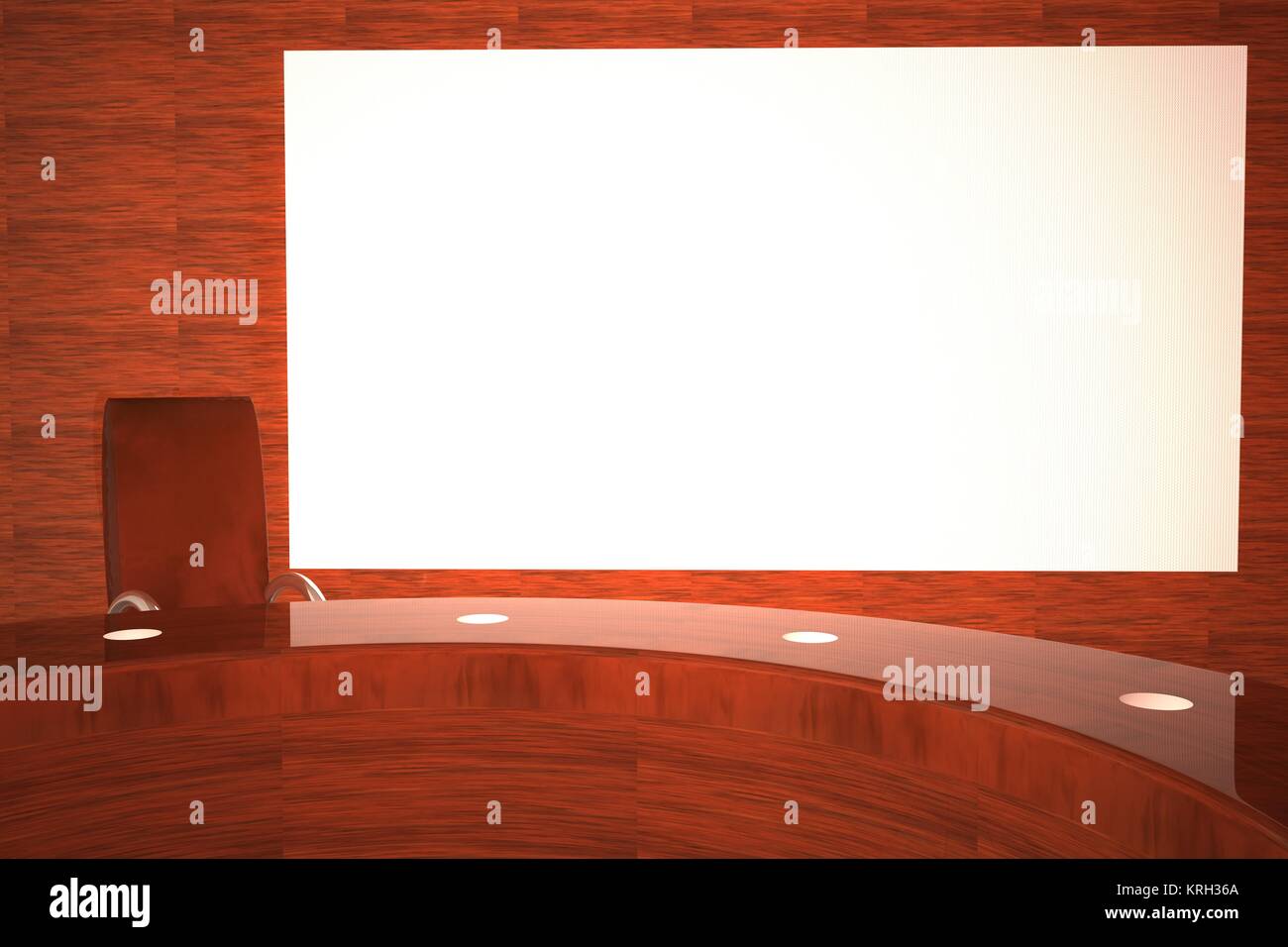 Tv studio with big white screen Stock Photo - Alamy