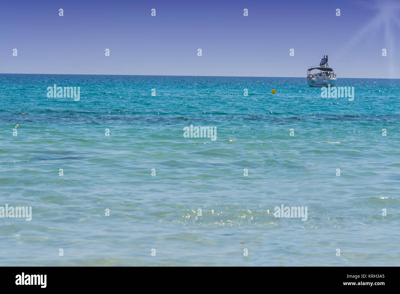 beautiful seascape with sailing yacht Stock Photo - Alamy
