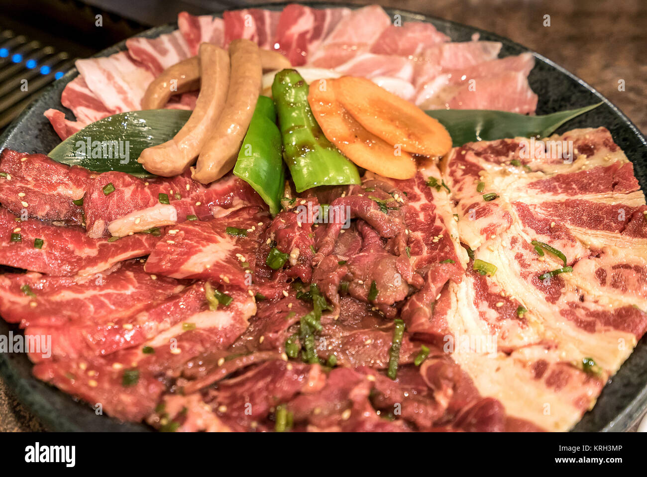 Yakiniku meat set Stock Photo - Alamy