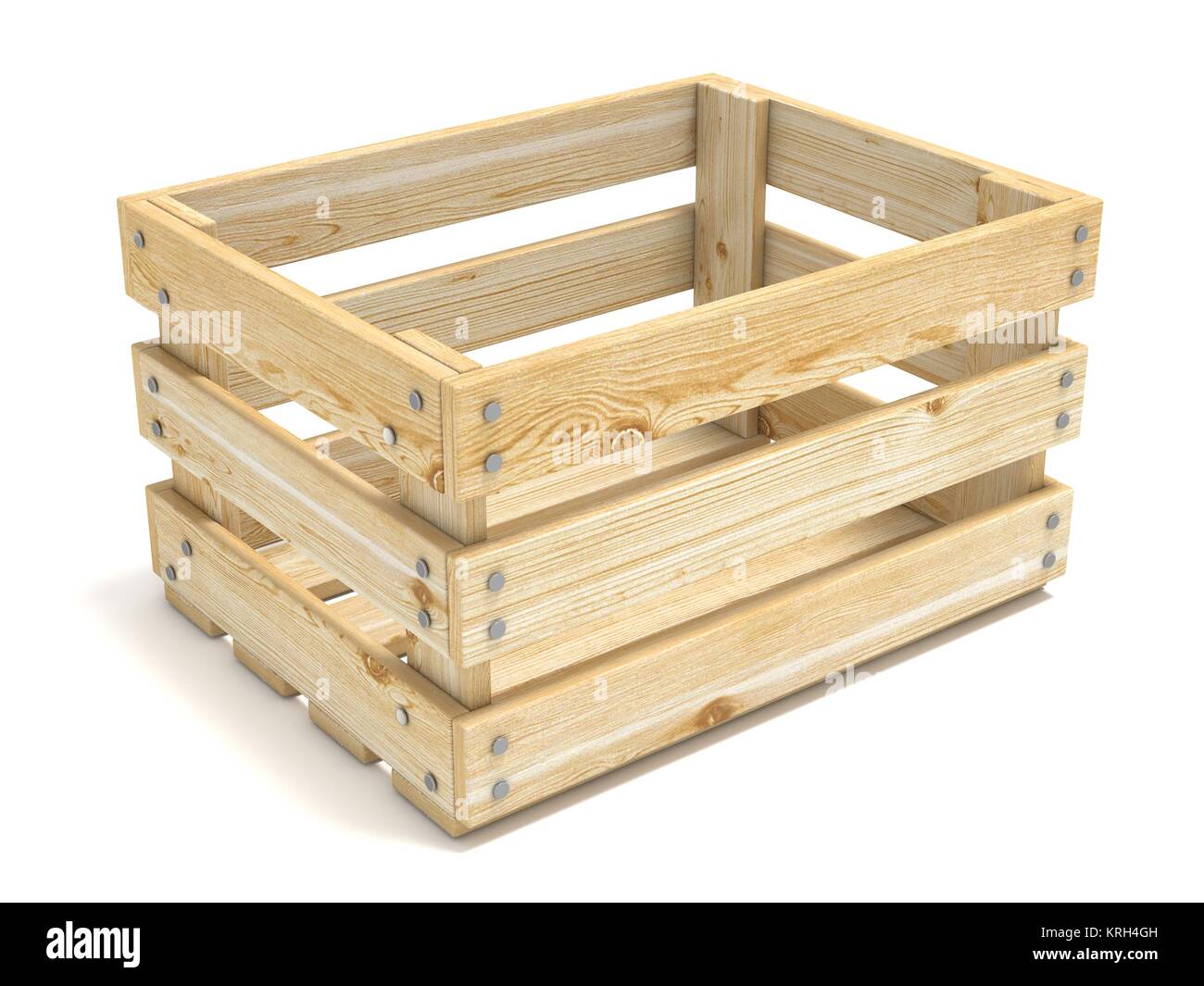 3d render open wooden crate Cut Out Stock Images & Pictures - Alamy