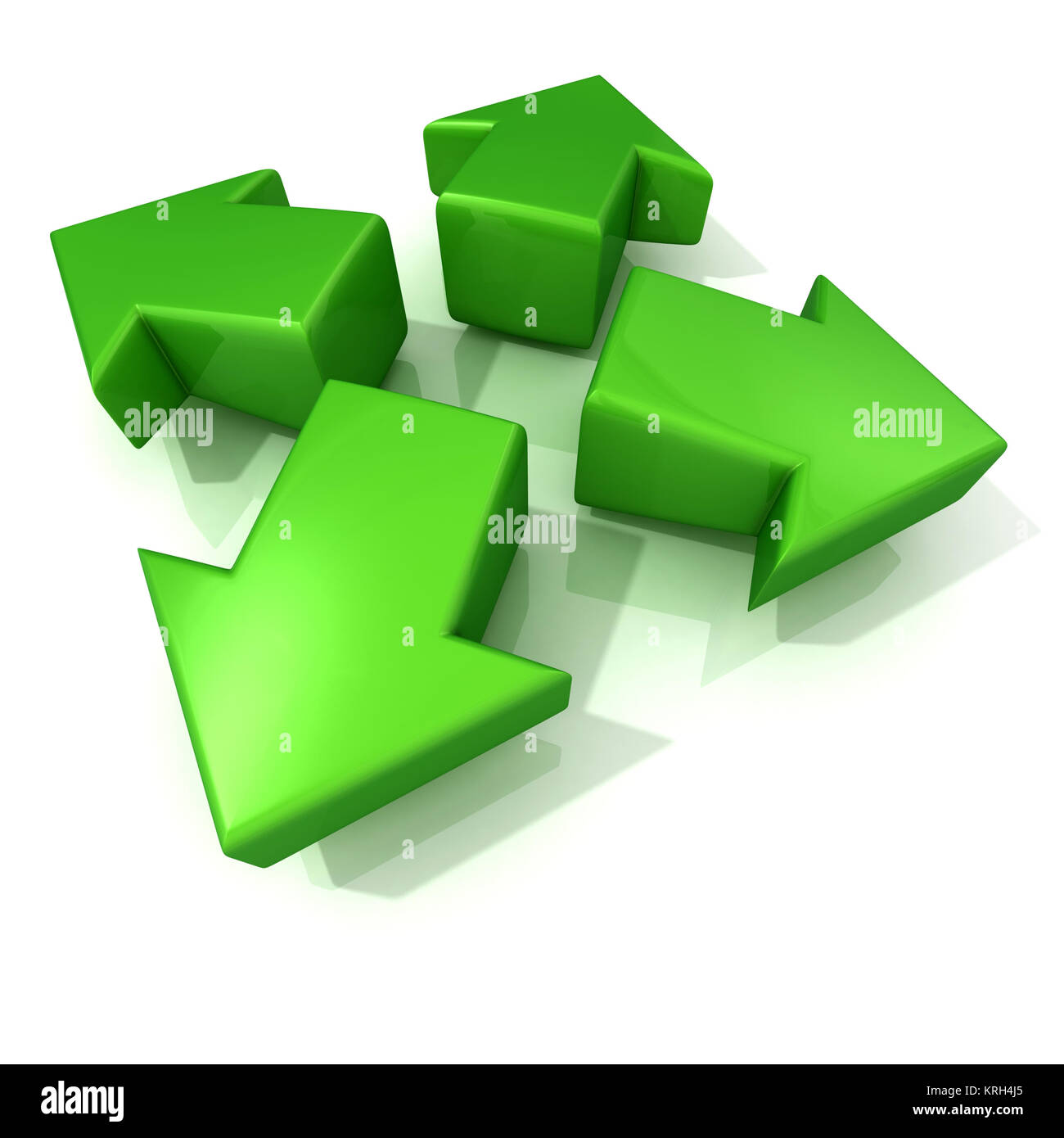 Green 3D arrows expanding. Front view Stock Photo - Alamy