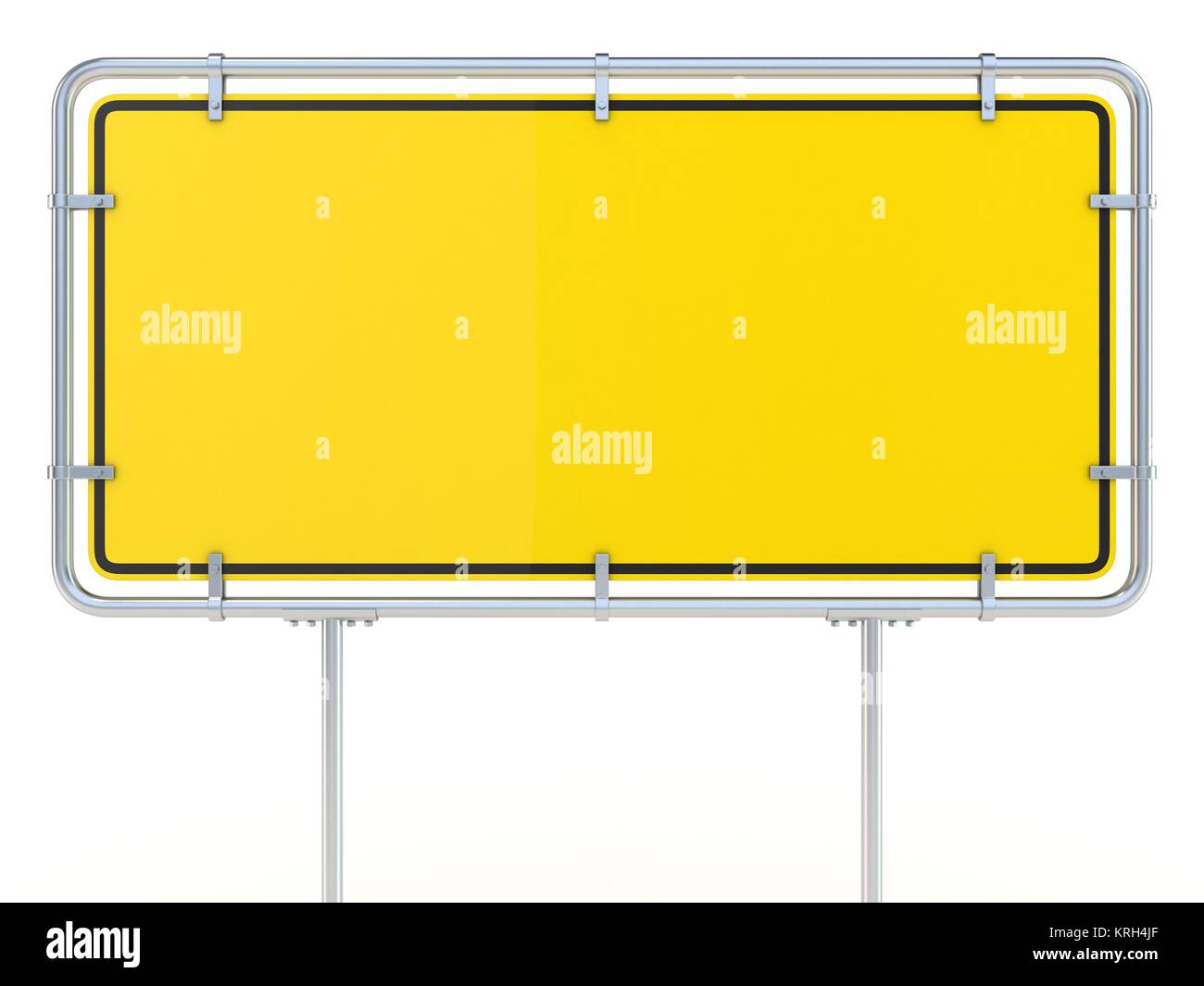 Blank framed traffic road sign standing. 3D Stock Photo - Alamy