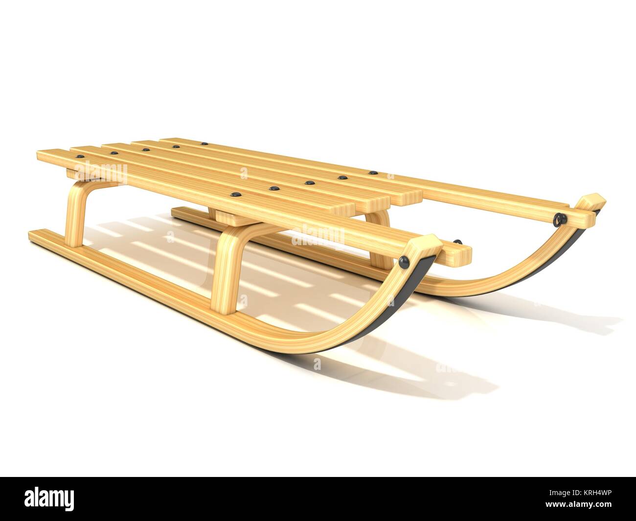 Wooden sledge, 3D Stock Photo - Alamy