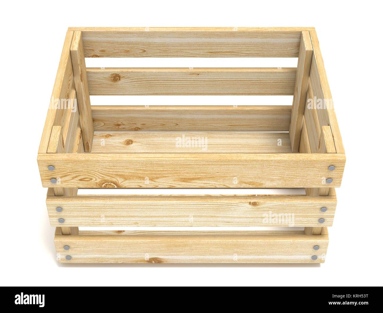 Empty wooden crate. Front view. 3D Stock Photo - Alamy