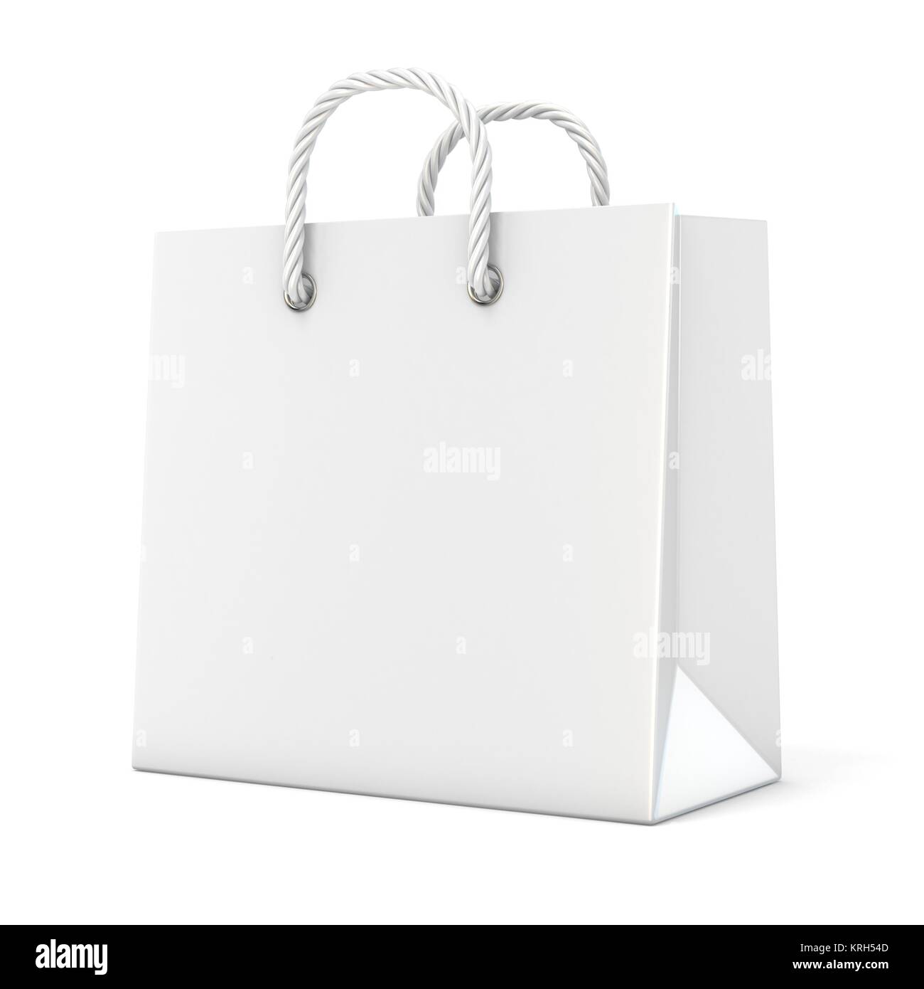 Single, empty, blank shopping bag. 3D Stock Photo - Alamy