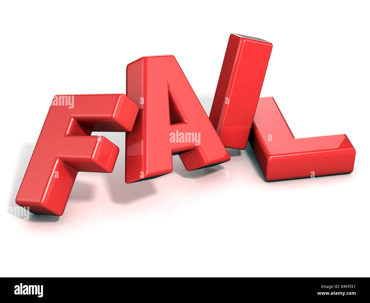 Fail concept. Red letters isolated over white background. 3D Stock ...