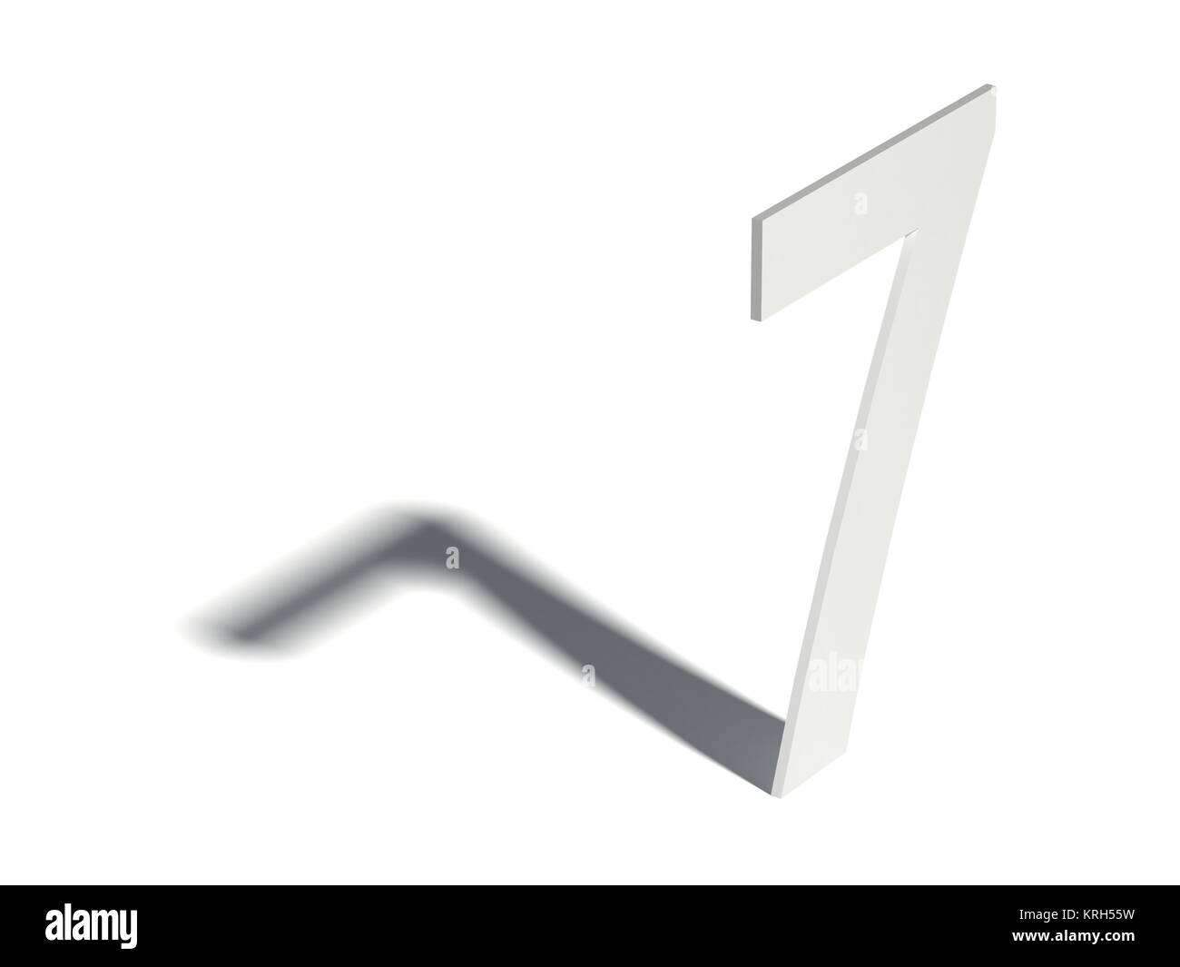 Drop shadow digit. Number SEVEN 7. 3D Stock Photo - Alamy