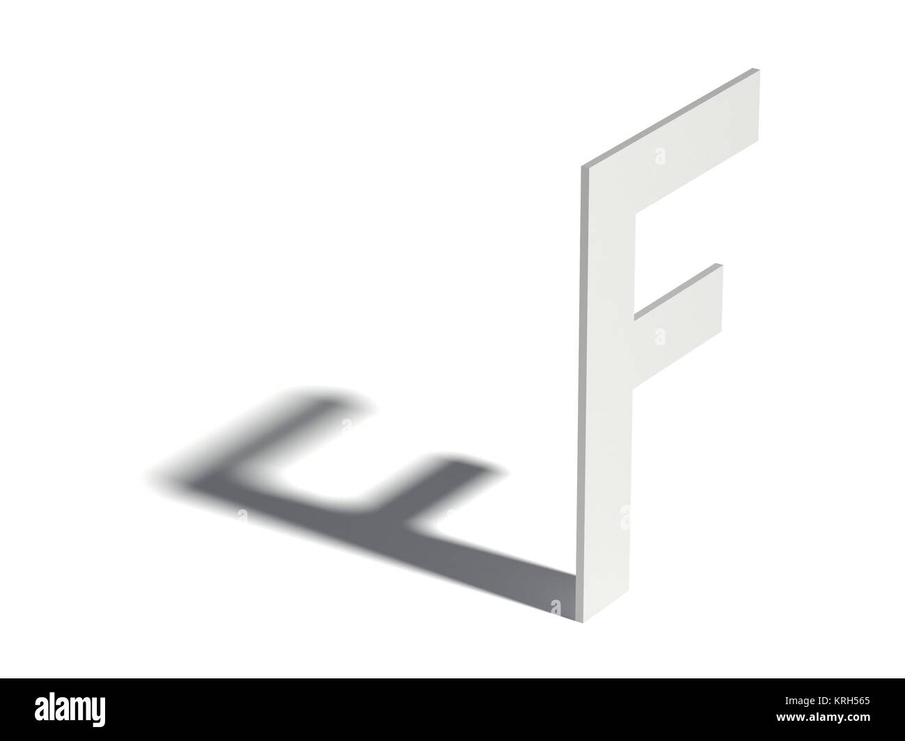 Drop shadow font. Letter F. 3D Stock Photo - Alamy
