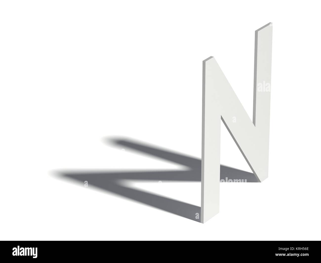 Drop shadow font. Letter N. 3D Stock Photo - Alamy