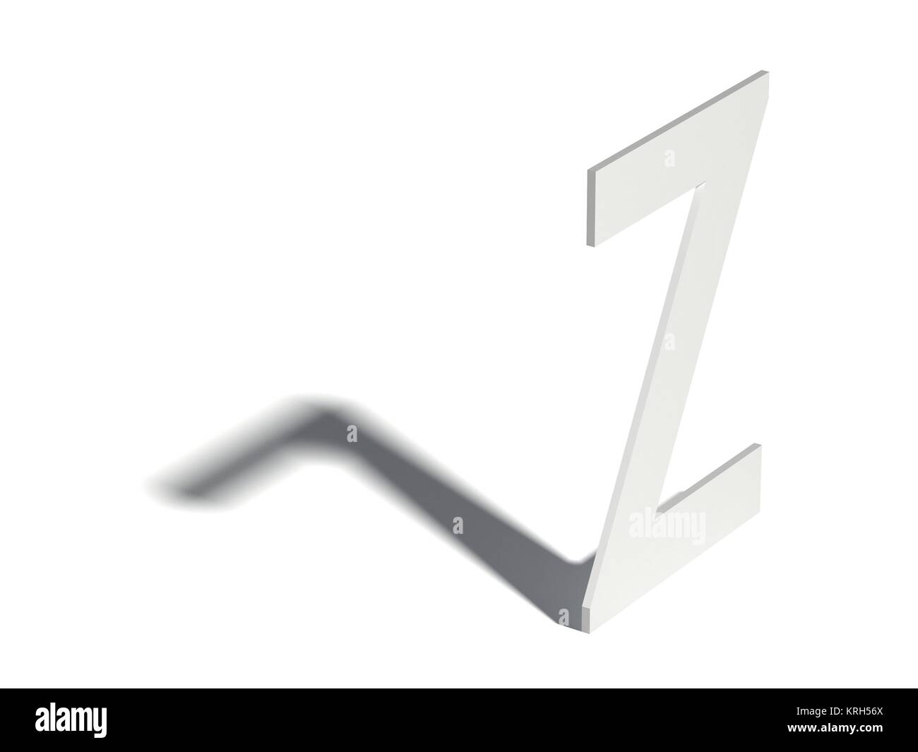 Drop shadow font. Letter Z. 3D Stock Photo - Alamy