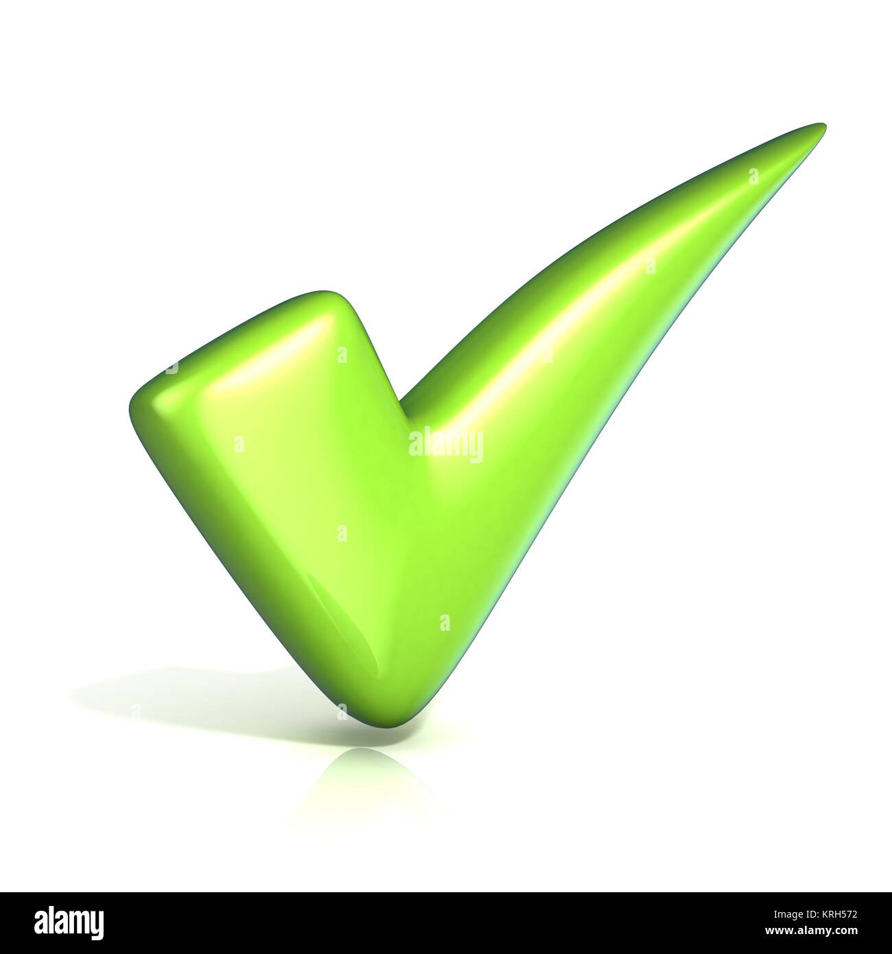 Green correct check mark Stock Photo - Alamy