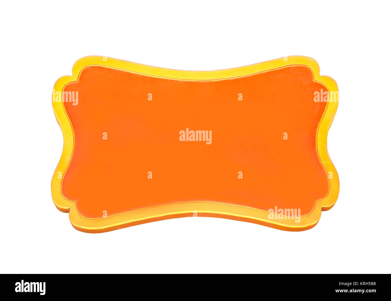 Orange wooden sign isolated Stock Photo - Alamy