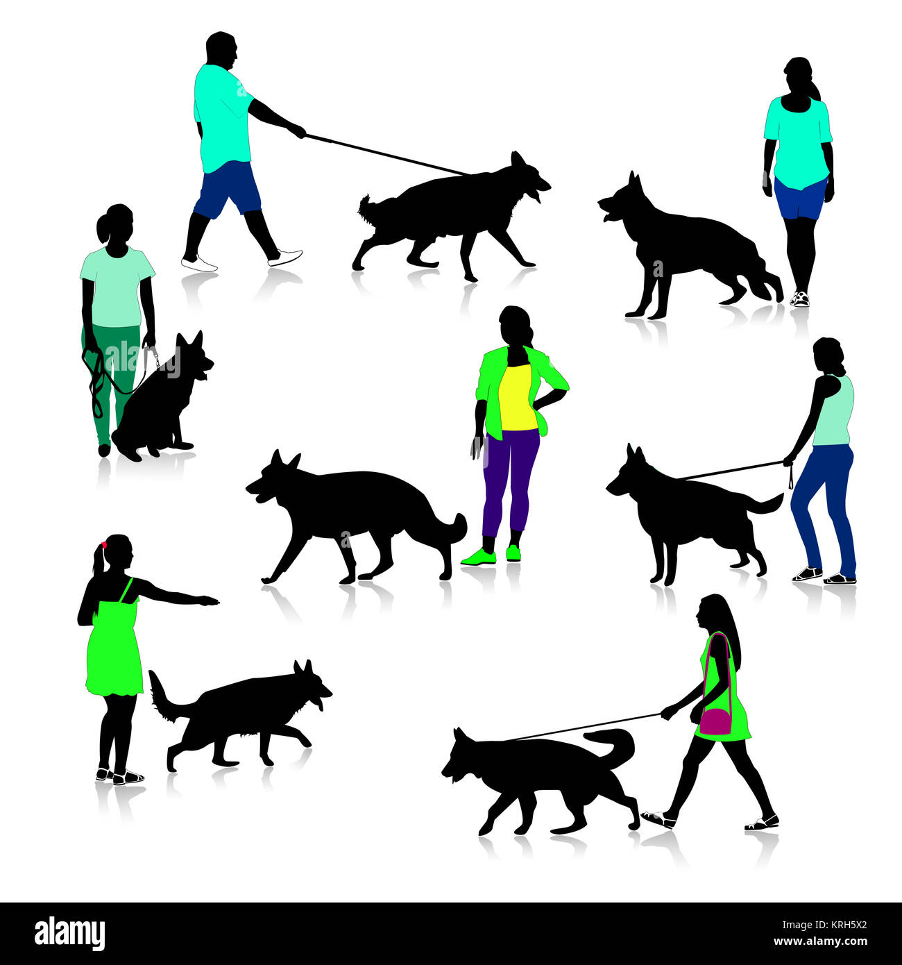 People with a German Shepherd Stock Photo - Alamy