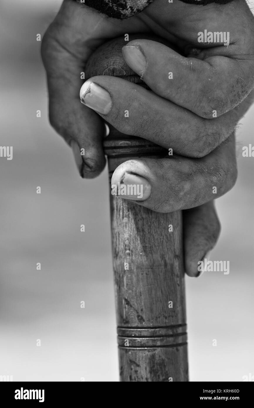 Close up hand holding old Black and White Stock Photos & Images - Alamy