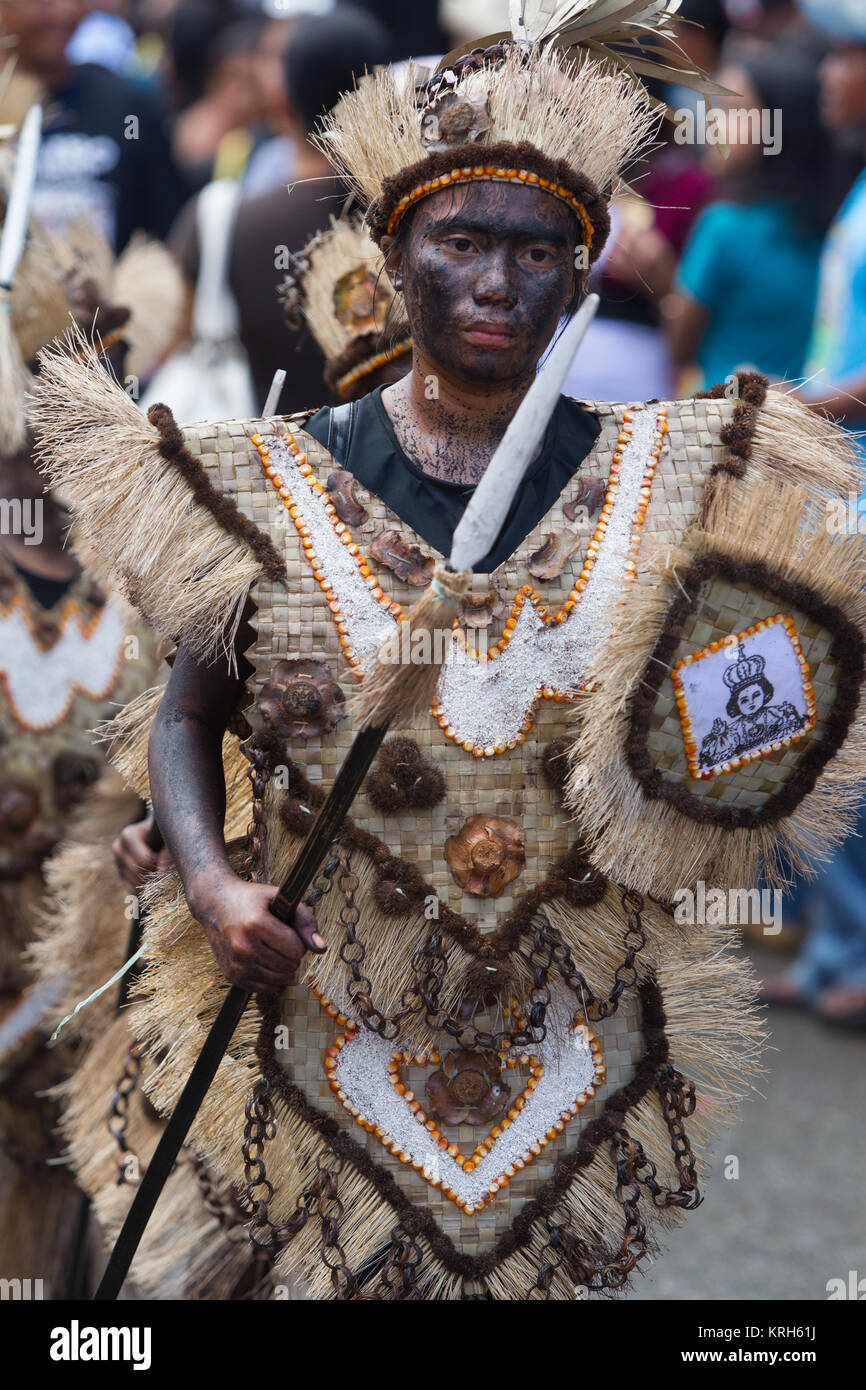 Participants and revellers in the annual Ati-Atihan festival,Kalibo ...